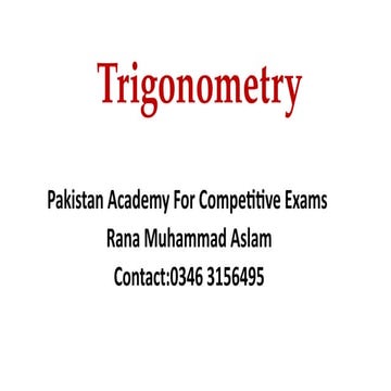 Trigonometry.pptx problems for competitive exams | PPT