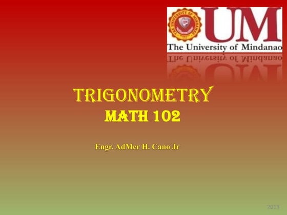 Trigonometry - The Six Trigonometric Ratios | PPT