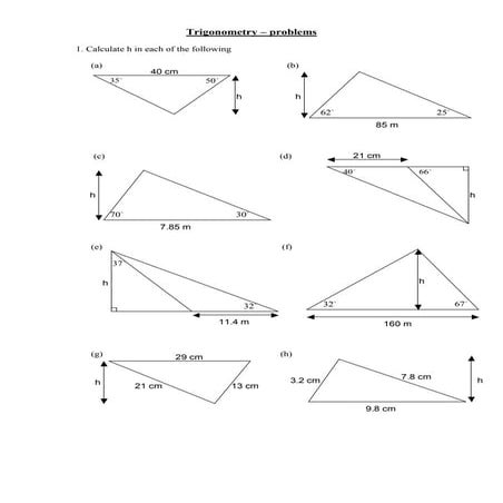Trigonometry problems | PDF