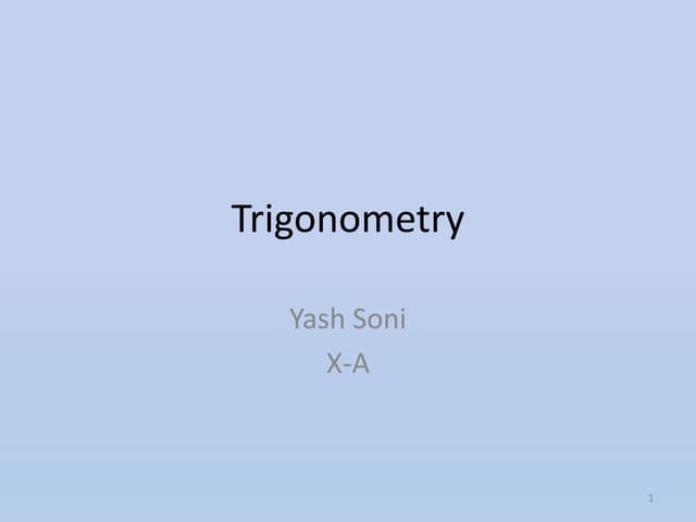 Applications of trignometry | PPTX