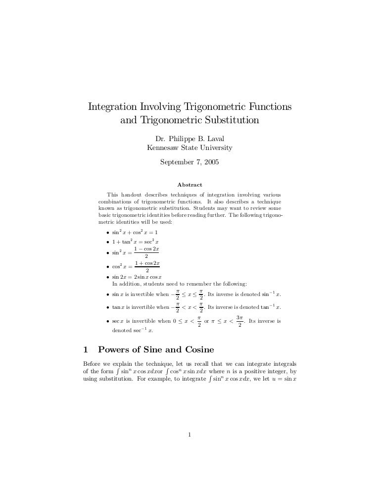 Trig substitution cheat sheet - corporationmsa Trig substitution cheat sheet - corporationmsa