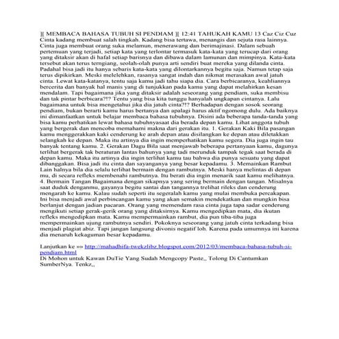 Trik membaca karakter orang pendiam | DOCX