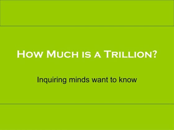 What A Trillion Dollars Looks Like | PPS | Stamps and Coins | Collecting
