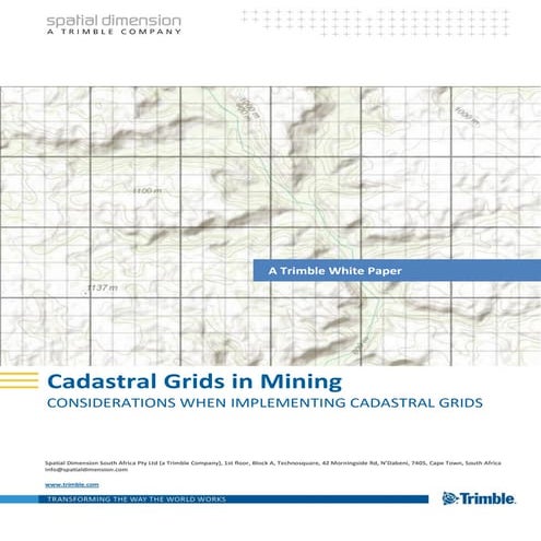 Cadastral Grids in Mining : A Trimble Whitepaper | PDF