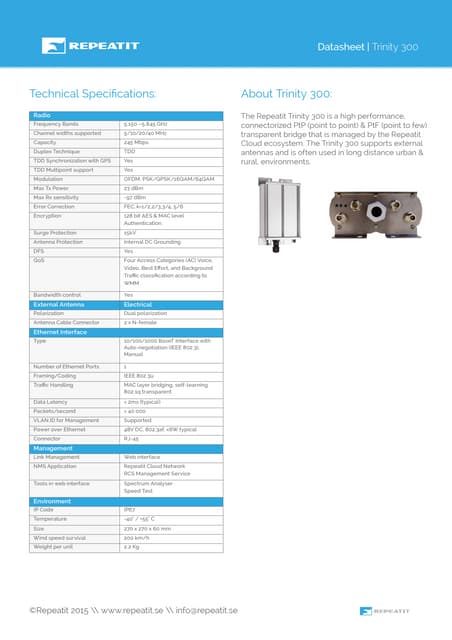Trinity 323 Datasheet | PDF
