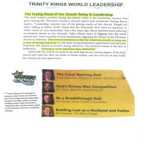 Trinity Kings World Leadership: The Crying Need of the Church is ...