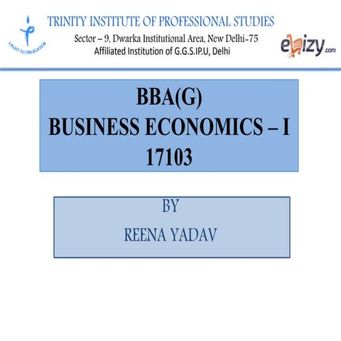 Business Economics- An Introduction | PPT
