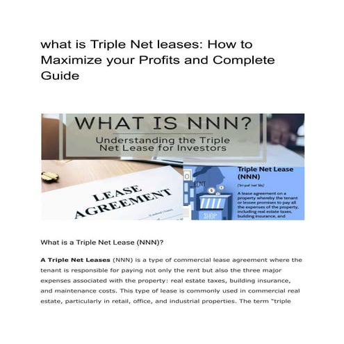 Triple net lease NNN agreement and landlords | PDF
