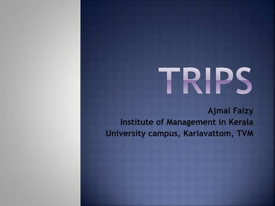 TRIPs agreement - WTO | PPT
