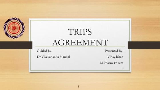 TRIPs agreement - WTO | PPTX | Business | Business and Finance