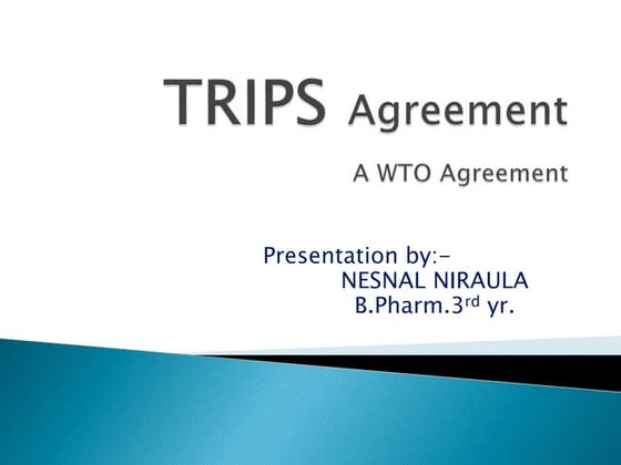 TRIPs agreement - WTO | PPTX | Business | Business and Finance