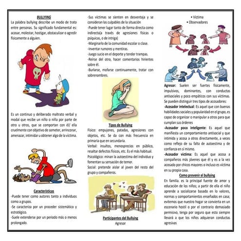 🦄💫Triptico-del-Bullying PARA LOS PADRES | PDF