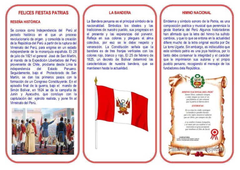 Triptico De Fiestas Patrias