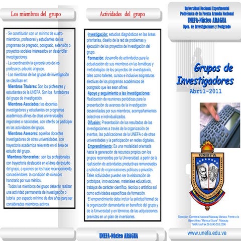 Triptico de los grupos de investigacion | PPT