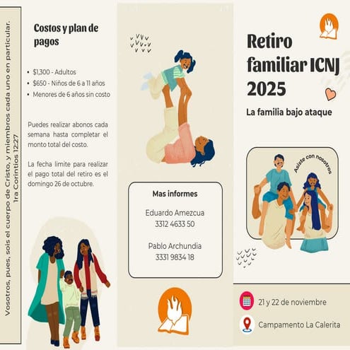 Triptico Retiro Familiar 2025 para familias de iglesia | PDF