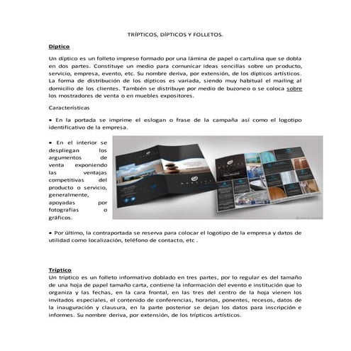 Tripticos, dipticos y folletos. | DOCX