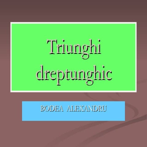 Triunghi Dreptunghic | PPT