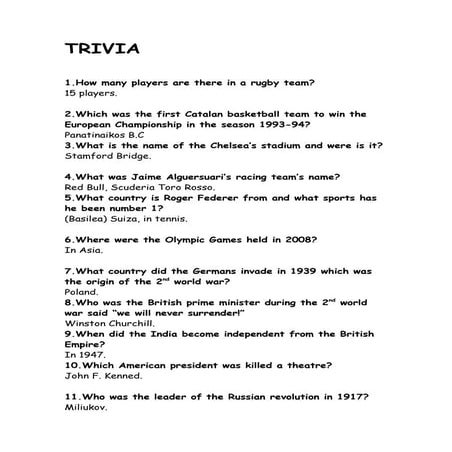 Trivia | DOC