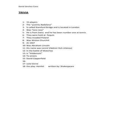 Trivia english | ODT