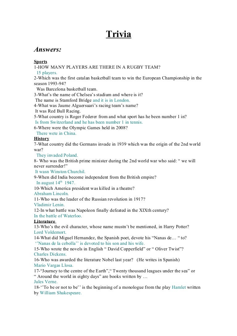Trivia Answers trivia-answers