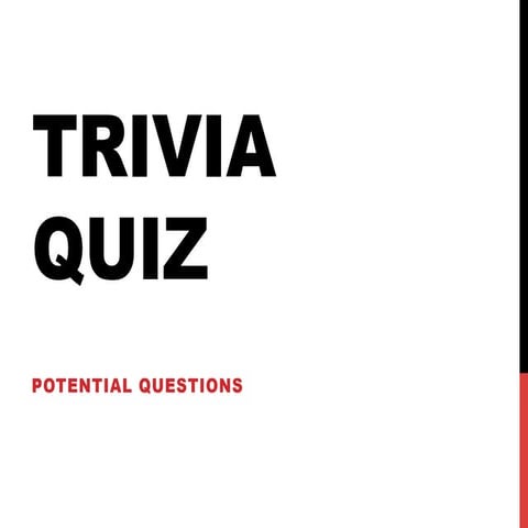 Trivia Quiz Questions | PDF