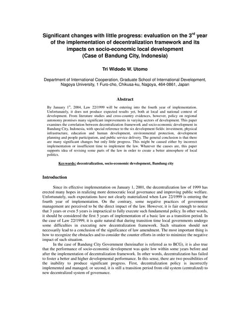 Decentralization and democratic local government in cross river state, nigeria a fact or fallacy ...