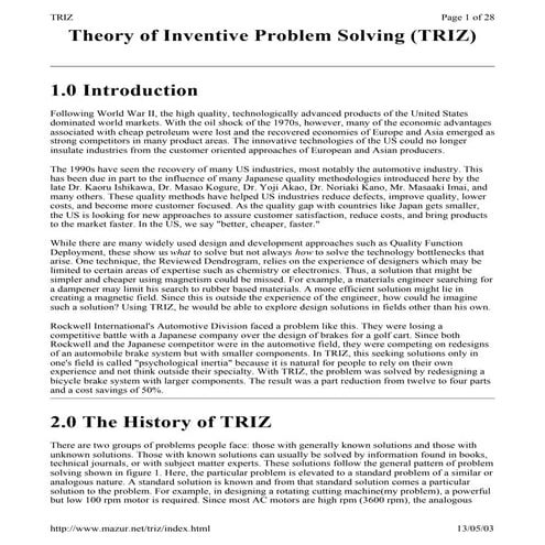 Triz overview __glenn_mazur | PDF