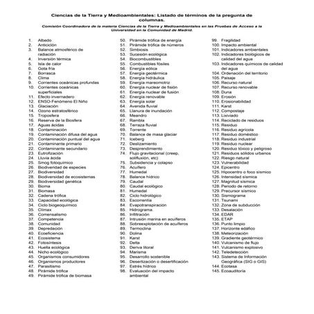 Términos Tabla C T M A | PDF