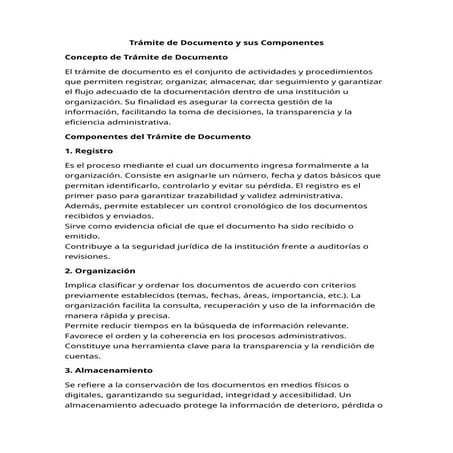 Trámite de Documento y sus Componentes,.. | DOCX