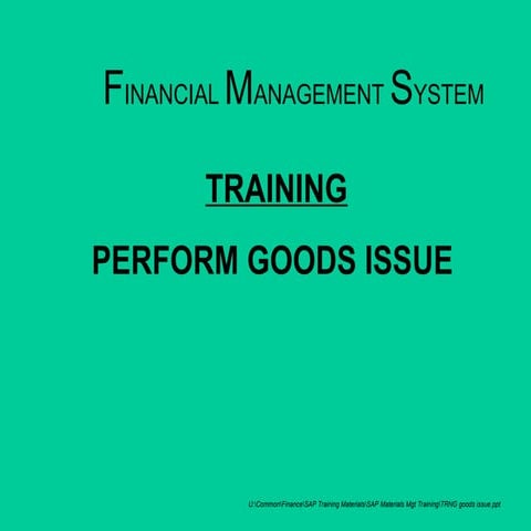 Training for the goods issue SAP erp.ppt