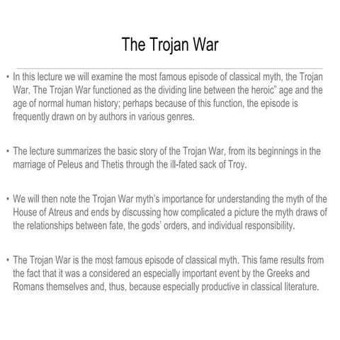 The Trojan War and The Fall of Troy | PPTX
