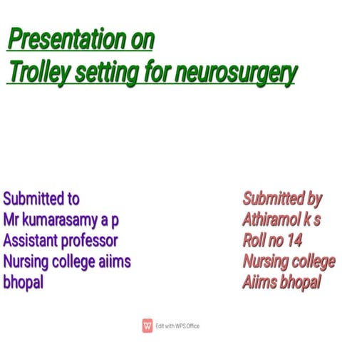 TROLLEY SETTING- neuro surgery | PDF