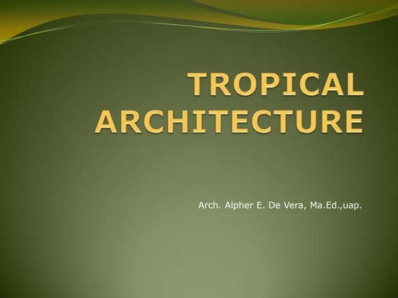 Tropical green building design | PPTX | Indoor Environmental Quality ...