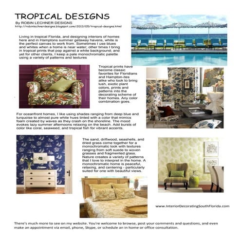 TROPICAL DESIGNS FOR THE HOME | PDF