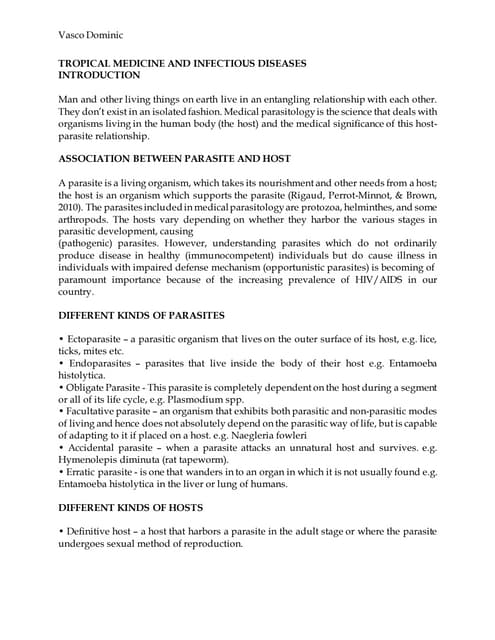 Parasitology | PDF | Infectious Diseases | Diseases and Conditions
