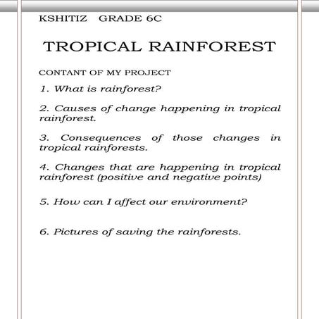 Tropical Rainforest | PDF