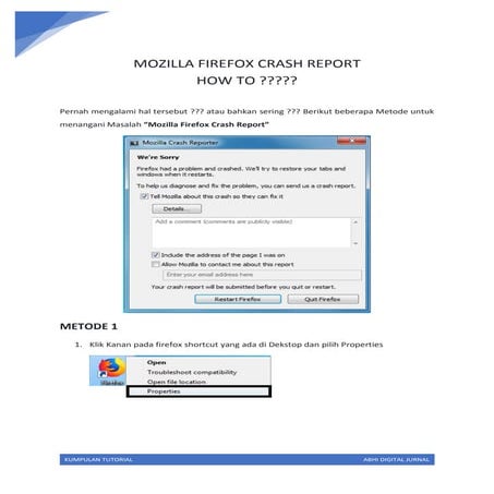 Troubleshoot firefox crash report | PDF