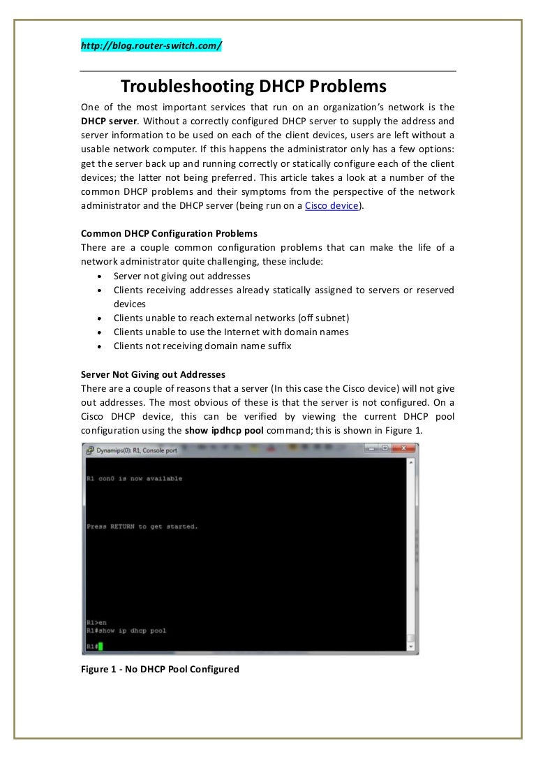 Troubleshooting Dhcp Problems