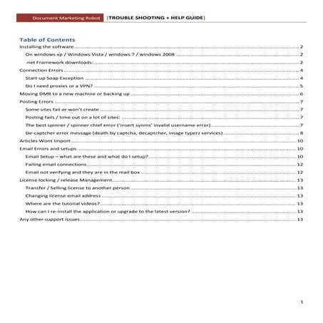 Troubleshooting guide | PDF