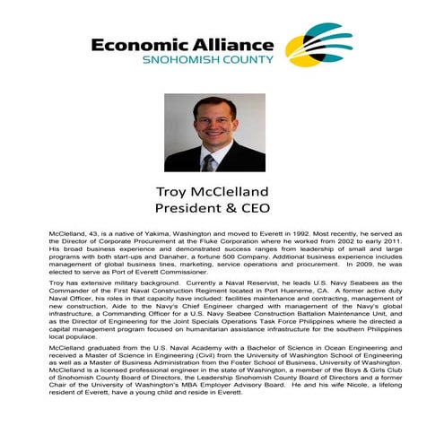 Troy McClelland bio 9.6.11