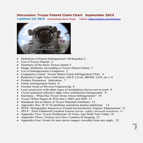 Troyer patent charts 101413 | PDF