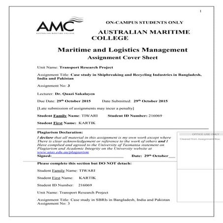 Transport Research Project Final Report | PDF