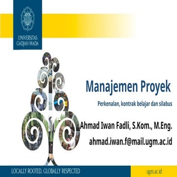 TRPL - Manajemen Proyek Pertemuan 1 - Perkenalan kontrak belajar dan ...