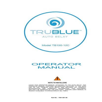 Trublue autobelay-operators-manual | PDF
