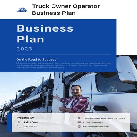 Truck Owner Operator Business Plan Example | PDF
