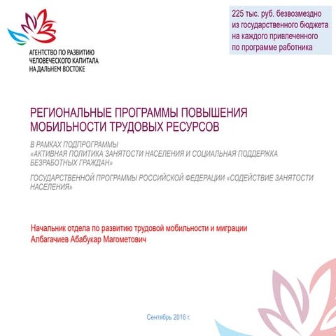 Региональные программы повышения мобильности трудовых ресурсов Pdf