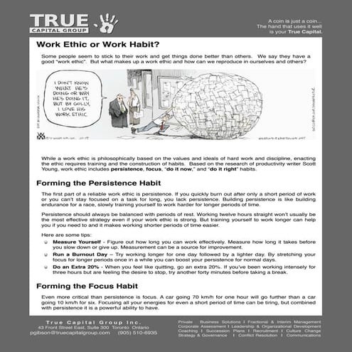 Work Ethic or Work Habit? | PDF