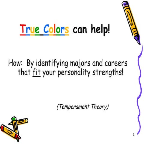 Learn how True Colors can help identify careers and majors that are ...