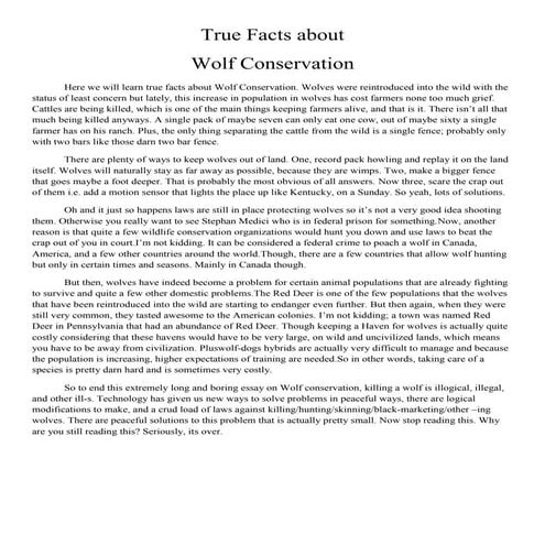 True facts about wolf conservation | DOCX