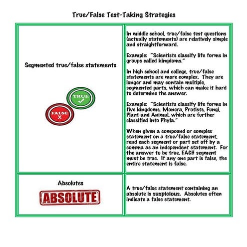True:false tips student handout | PDF